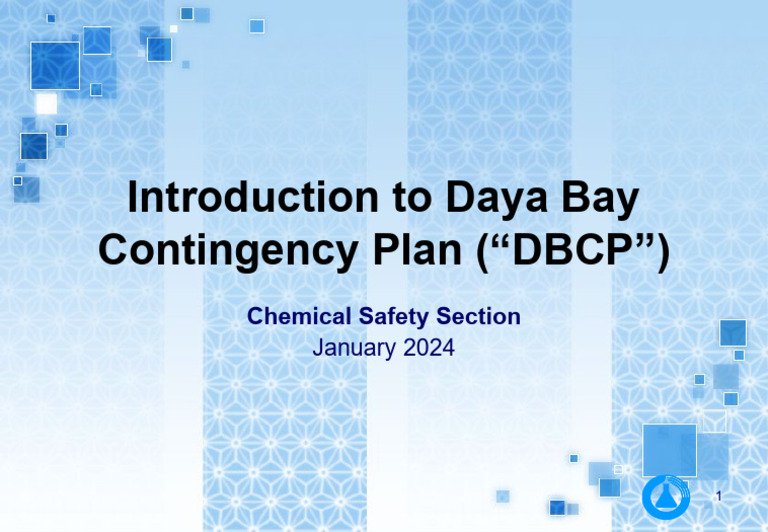 Introduction To Daya Bay Contingency Plan ("DBCP") : Chemical Safety Section | PDF