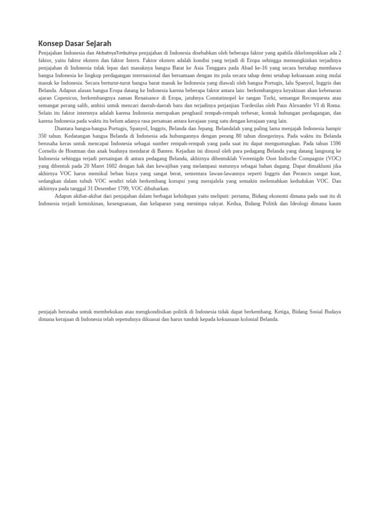 Konsep Dasar Sejarah | PDF