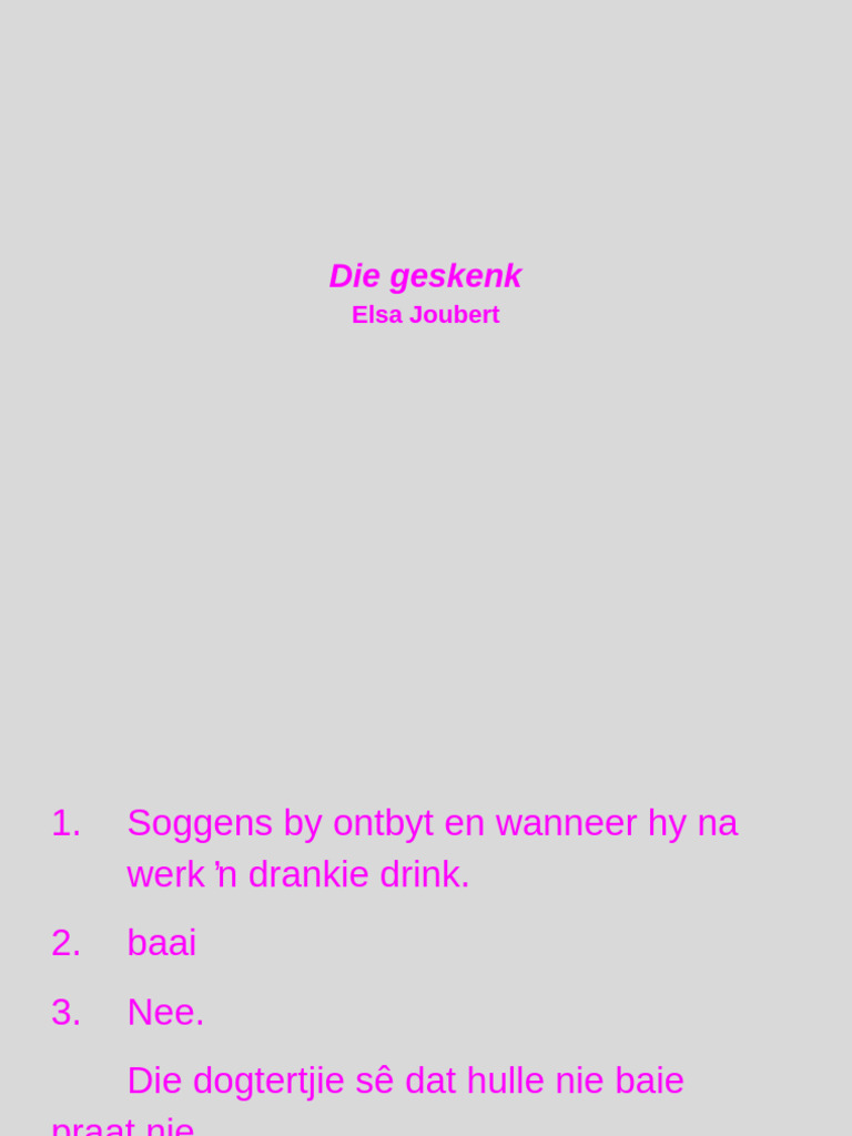 Die Geskenk PowerPoint | PDF