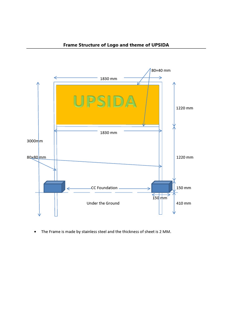 Upsida Signage Board Drawing | PDF