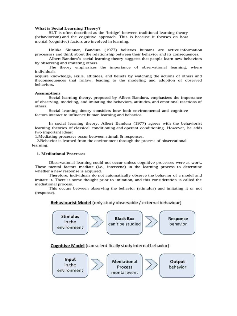 What Is Social Learning Theory | PDF | Behaviorism | Imitation