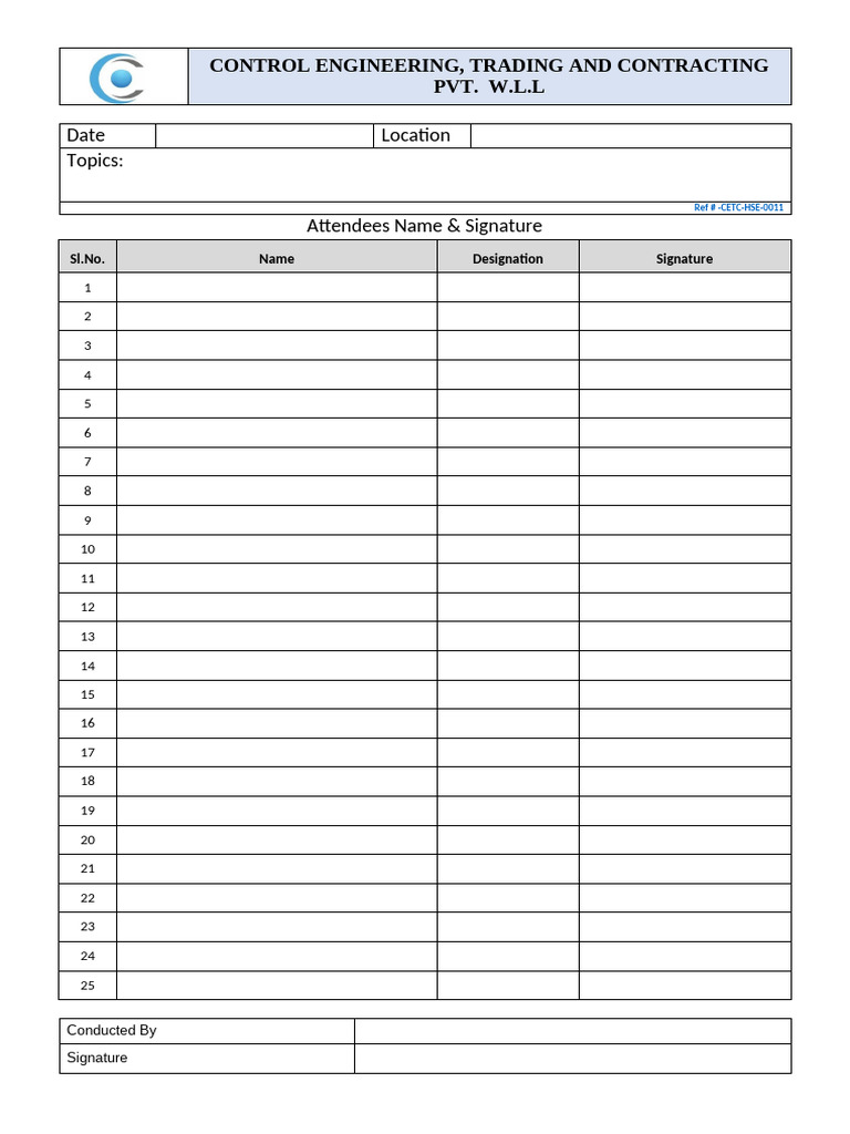 11-TBT Attendees Sheet | PDF