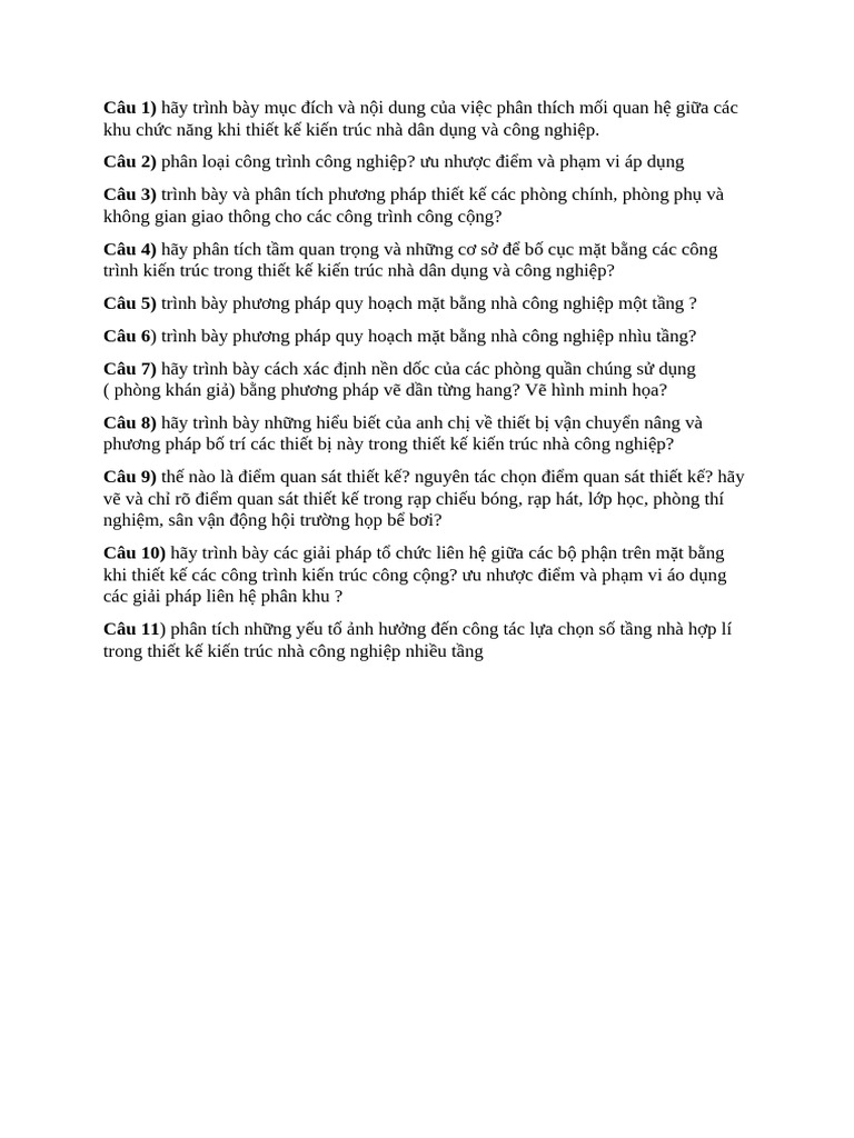Câu 1 Kien Truc Dan Dung Mai Thi | PDF