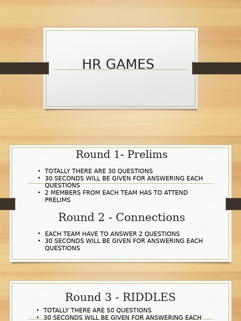 HR Games Summary | PDF