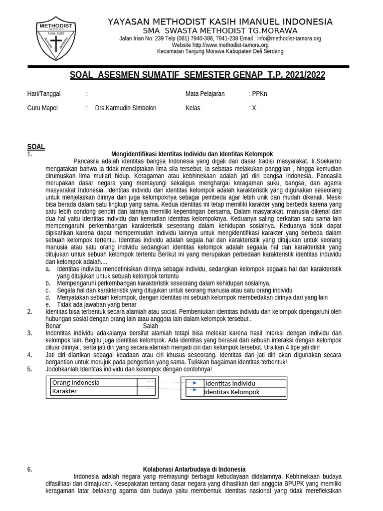 Soal Asesmen Sumatif Kelas 10 TP.21-22 | PDF | Ilmu Sosial | Kajian Bahasa Asing