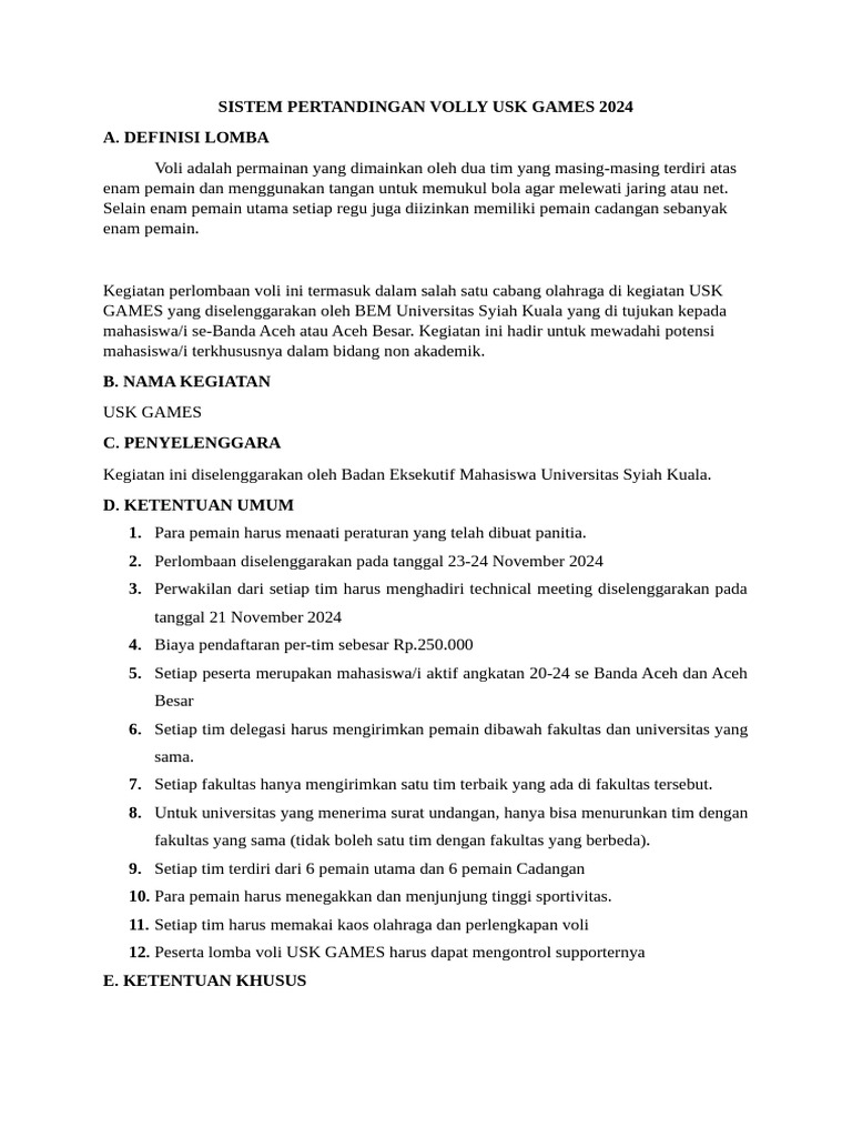 Susunan Acara Volly New-1 | PDF