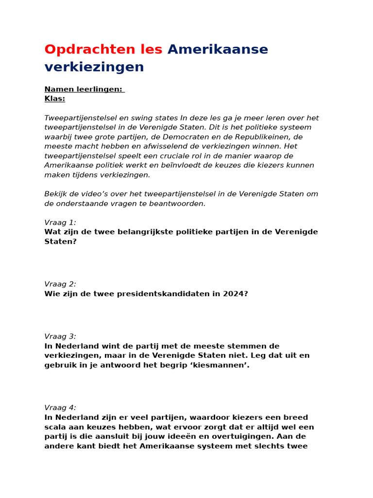 Amerikaanse Verkiezingen | PDF