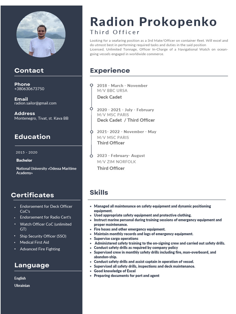 Black White Minimalist CV Resume | PDF | Shipping | Water Transport