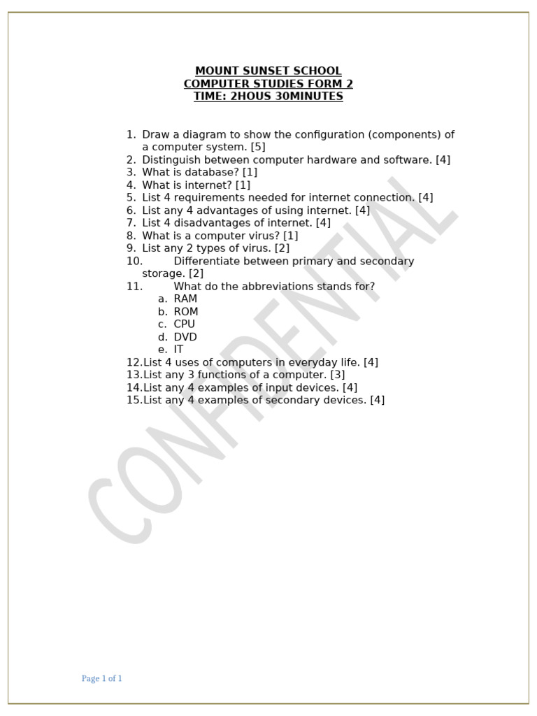 Computer Studies | PDF
