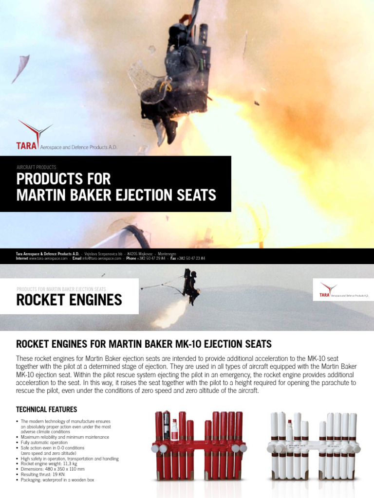Martin Baker Ejection Seat Products | PDF | Rocket Engine | Rocket