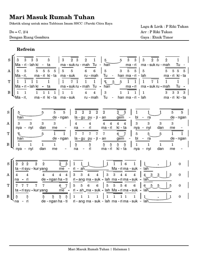 Mari Masuk Rumah Tuhan | PDF