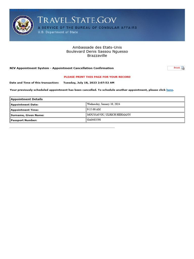 NIV Appointment SystemANNULE | PDF