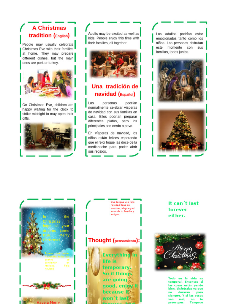Tríptico Navideño Bilingüe para Niños | PDF | Navidad