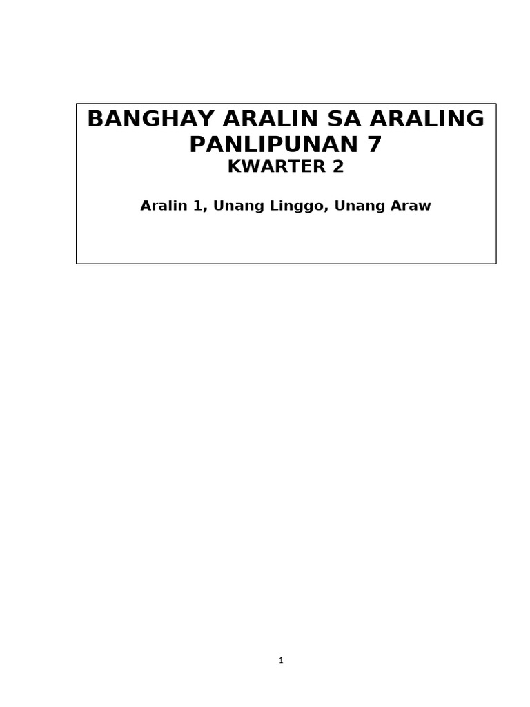 AP7-Lesson Exemplar, Week 1, Day 1 | PDF