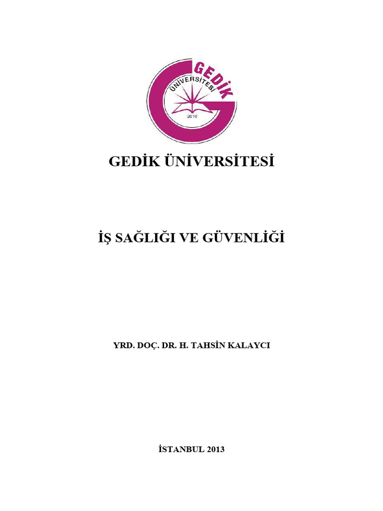 PDF - GEDİK Ü. İSG Ders Notları | PDF