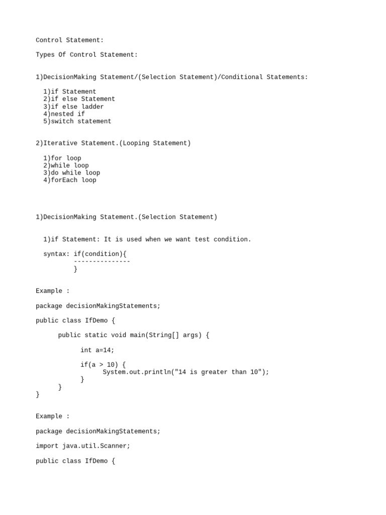 Control Statements | PDF | Control Flow | Programming Paradigms Control Statements | PDF | Control Flow | Programming Paradigms