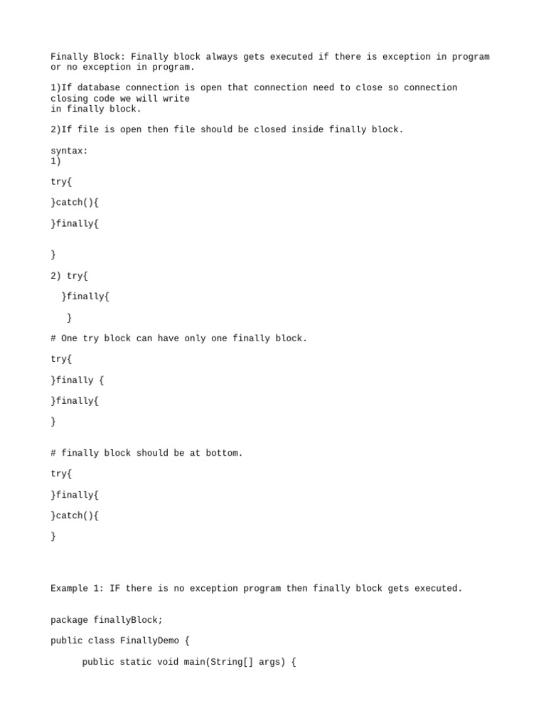 Finaly Block | PDF | Software | Computer Programming