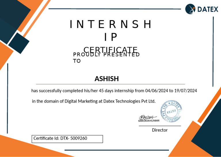 Certificate-Datex (1) (Autosaved) | PDF