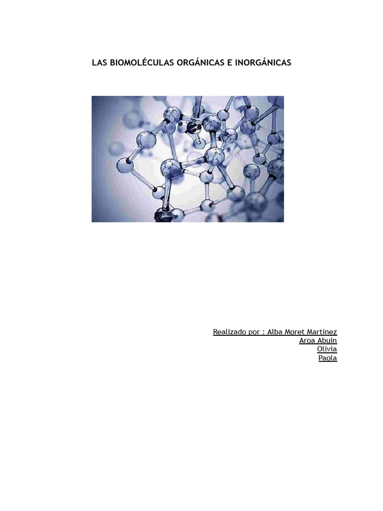 TRABAJO BiomolÃ©culas | PDF | Biomoléculas | Metabolismo