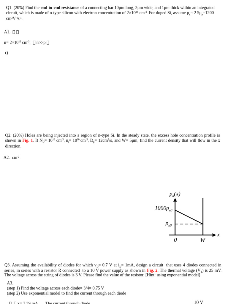 Answer To Quiz 1 - 20241016 | PDF | Rectifier | Computer Engineering
