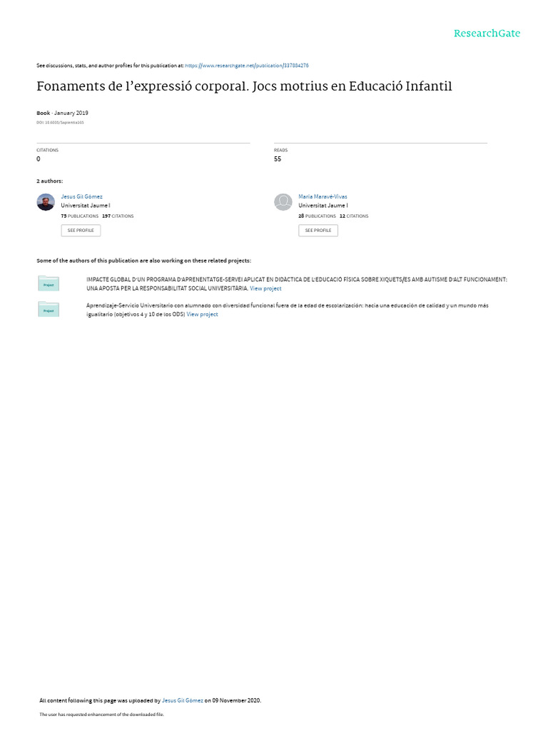 Fonaments de Lexpressio Corporal Jocs Motrius en | PDF
