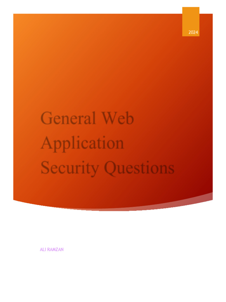General Web Application Security Questions 1729578061 | PDF | Http ...