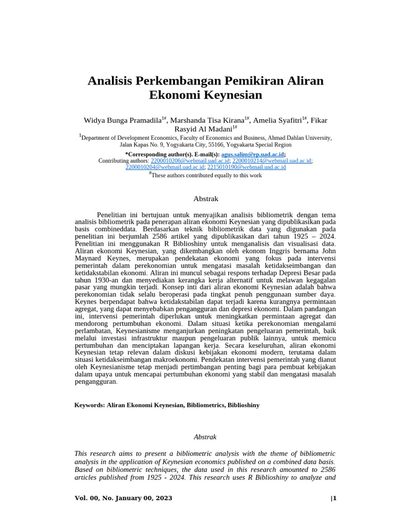 Analisis Bibliometrik Ekonomi Keynesian | PDF