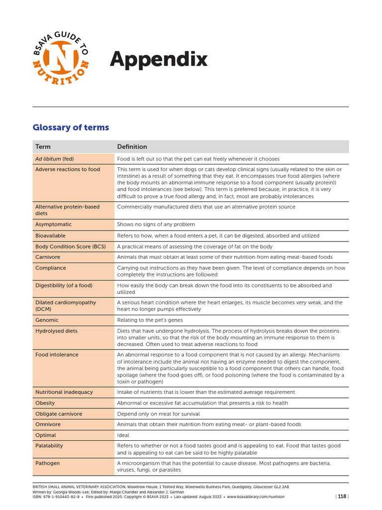 Guide To Nutrition Apendix | PDF | Foods | Nutrition