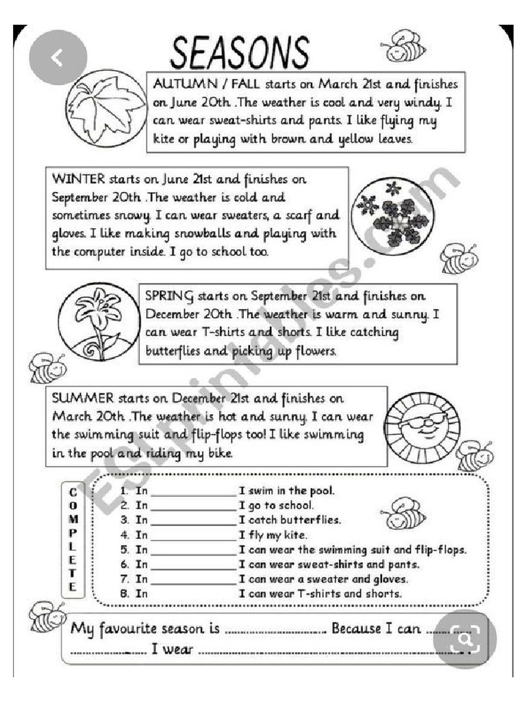 Seasons and Hows The Weather Today | PDF