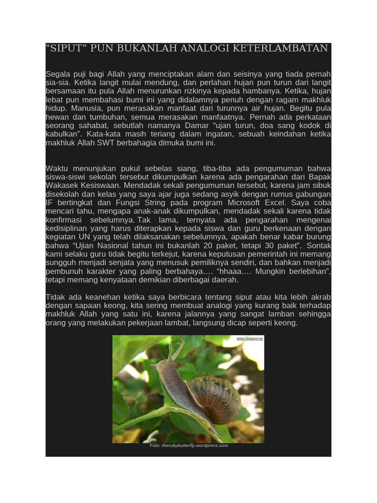 Siput: Simbol dan Manfaat | PDF | Kajian Bahasa Asing | Sains & Matematika