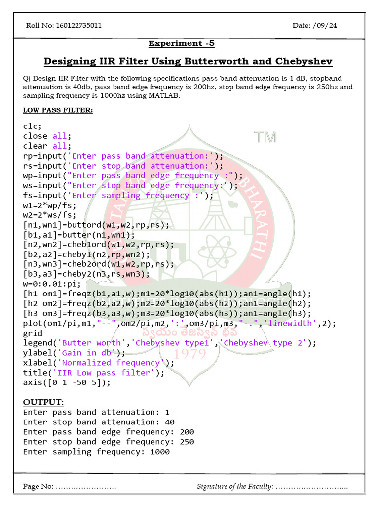 dsp exp -5 | PDF | Algorithms | Electronics