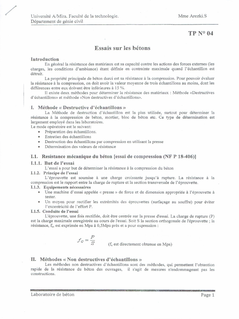 Essais Sur Les Bétons | PDF
