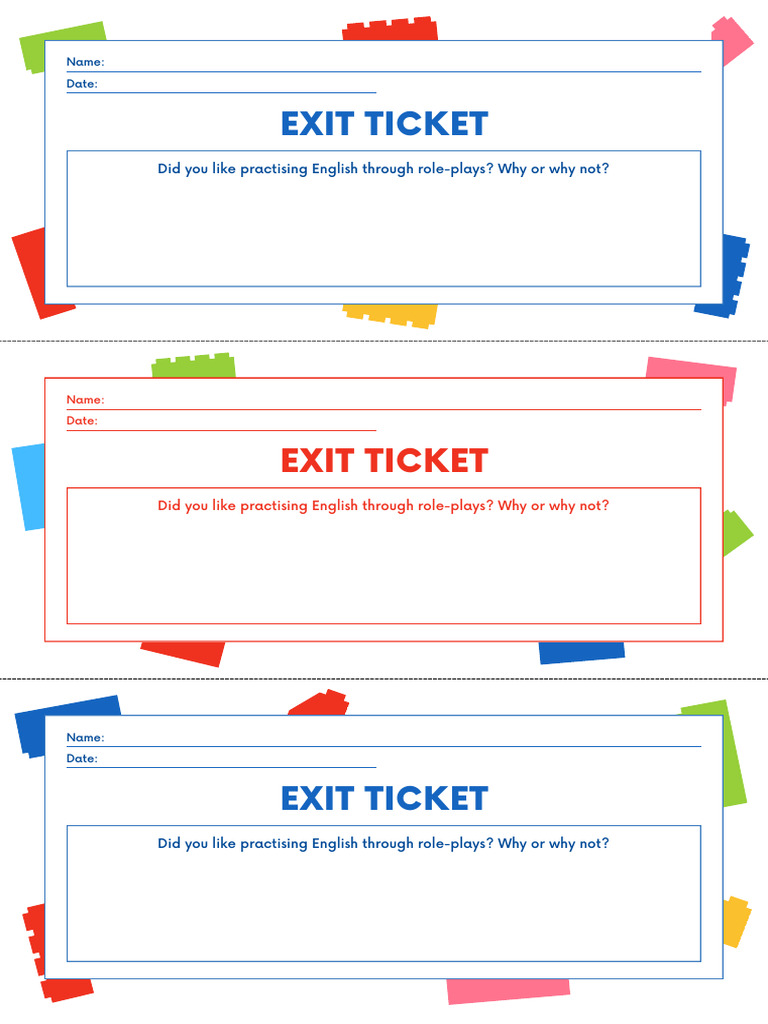 Exit Tickets Role Play | PDF | Language Arts & Discipline | Art