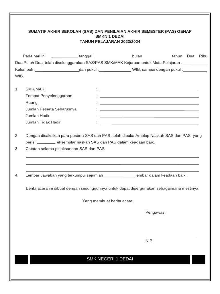 Berita Acara & Daftar Hadir 2024 | PDF