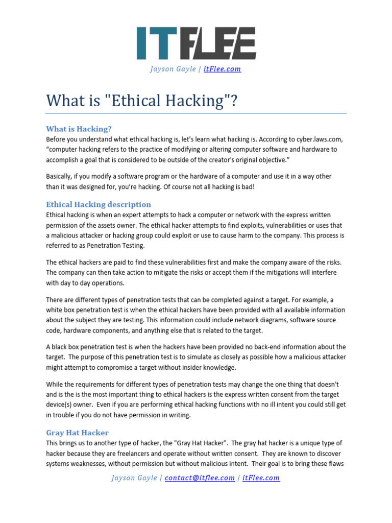 002 What-is-Ethical-Hacking | PDF | Security Hacker | White Hat (Computer Security)