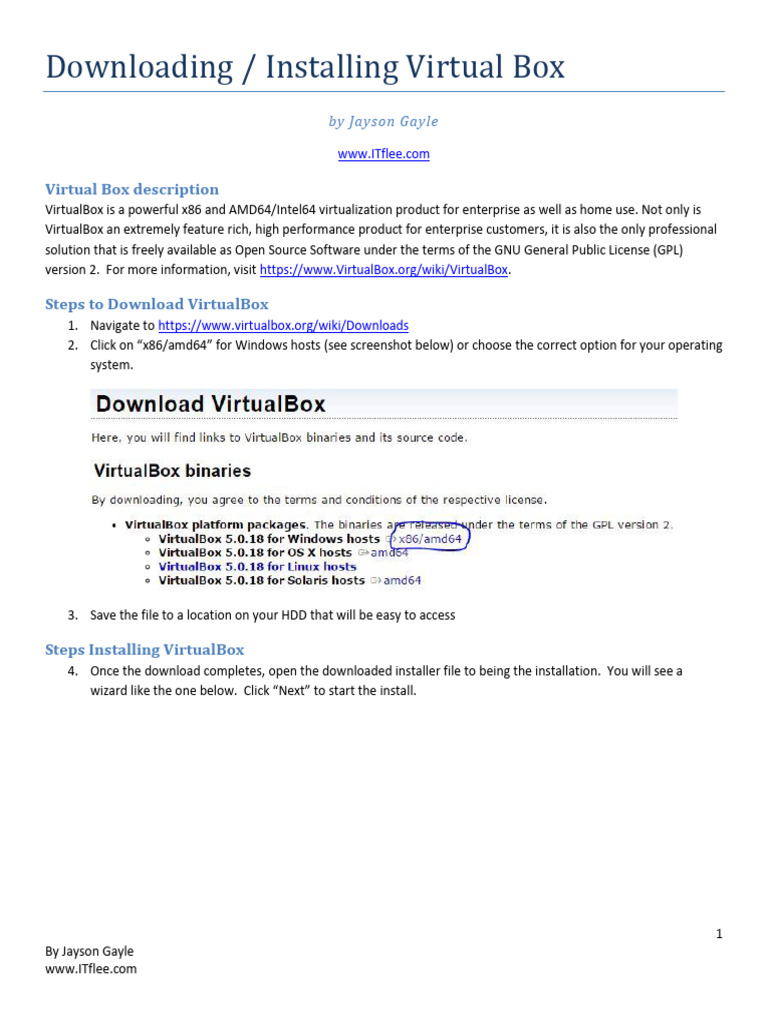 006 Downloading-Installing-VirtualBox-Handout | PDF | Linux | Software