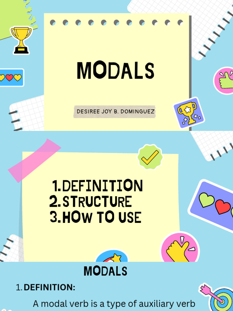 MODALS | PDF | Morphology | Semantic Units