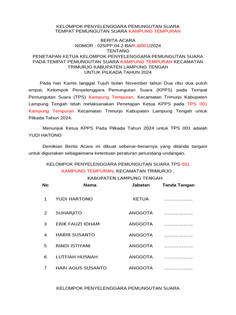 Ba Kpps Ketua Kpps | PDF