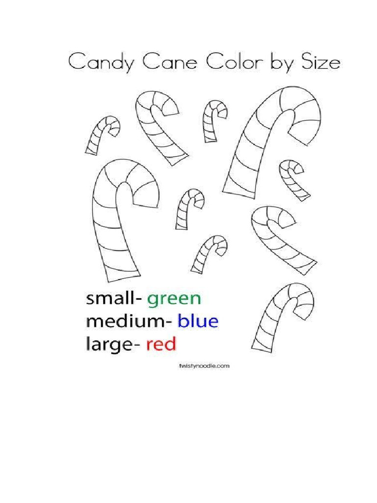 Candy Cane Color by Size | PDF