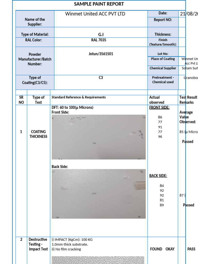 Powder Coating Inspection Reports (00000002) 22.08.2024 | PDF