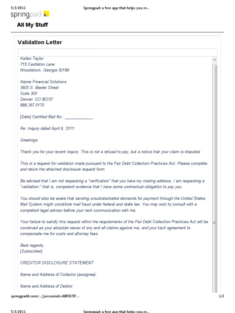 Validation Letter | PDF