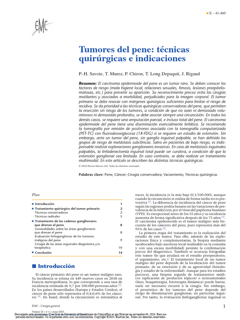 Penectomia Radical, Tecnica Quirurgica | PDF | Cáncer | Metástasis