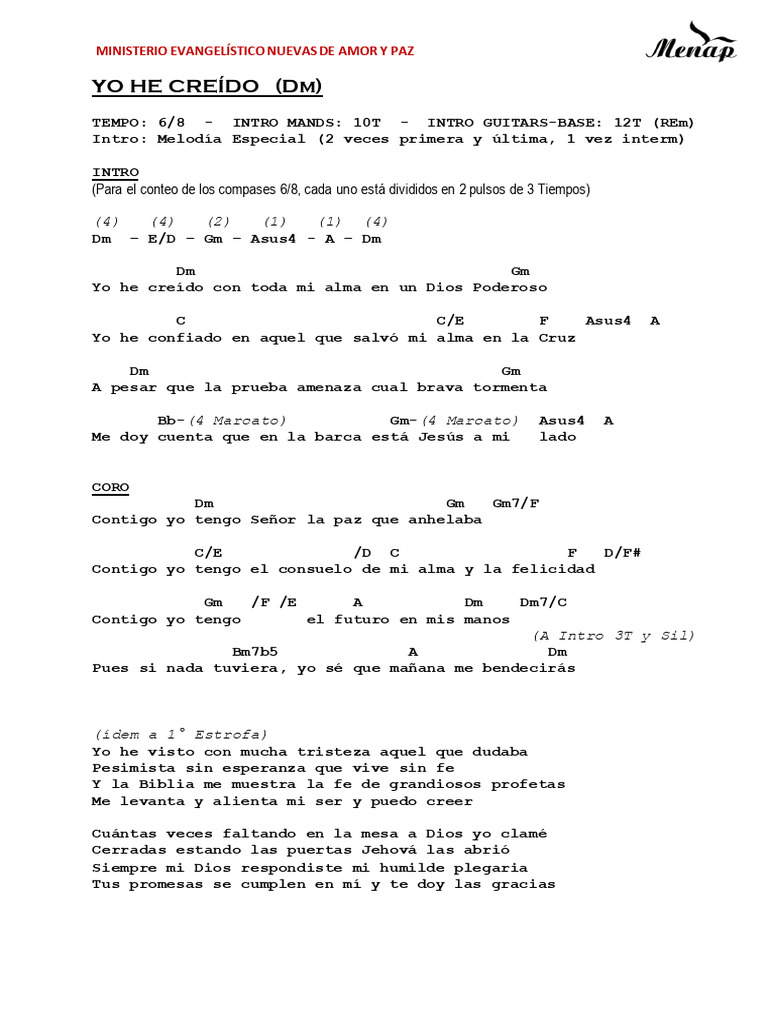Yo He Creído (Base) | PDF | Artes del Lenguaje y Comunicación