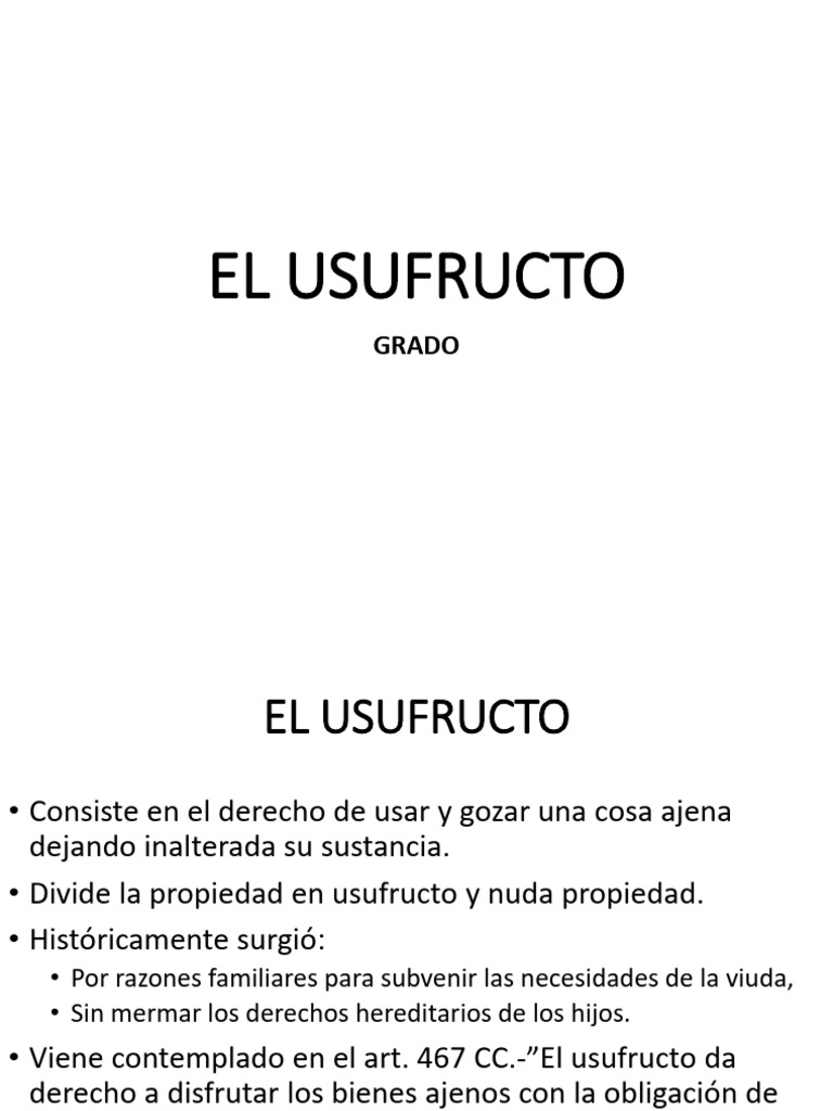 El Usufructo | PDF | Propiedad | Ley común