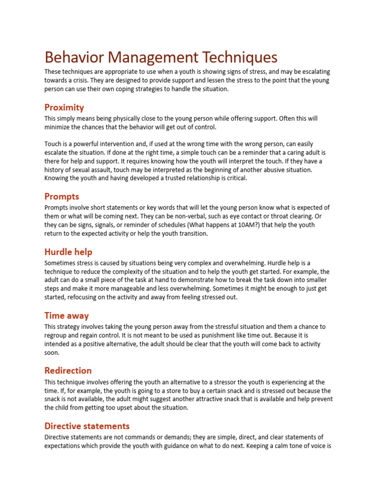 Inclusive 6 Behavior Management | PDF | Stress (Biology) | Emotions