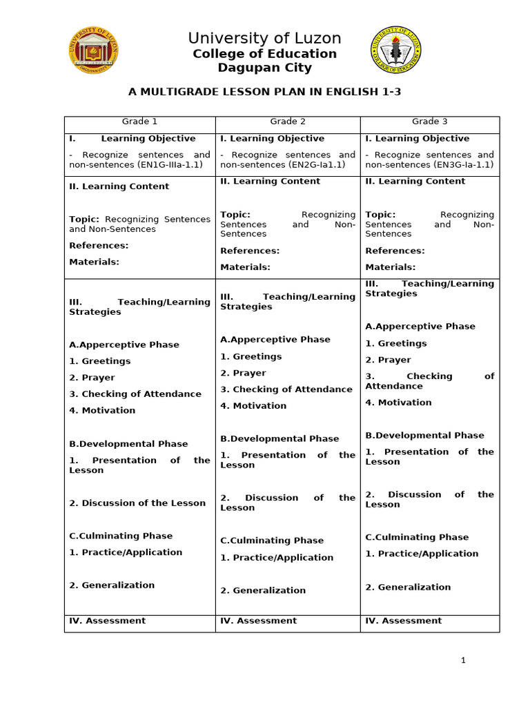 MG LP English 1 3 | PDF | Learning | Human Communication