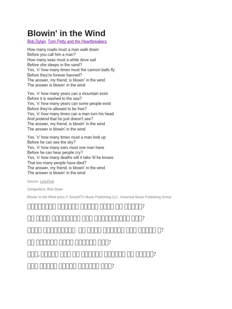 blowing in the wind | PDF