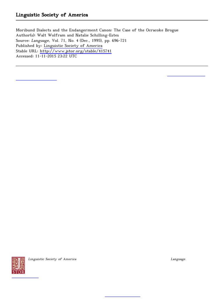 Linguistic Society of America Language | PDF | English Language | Syllable