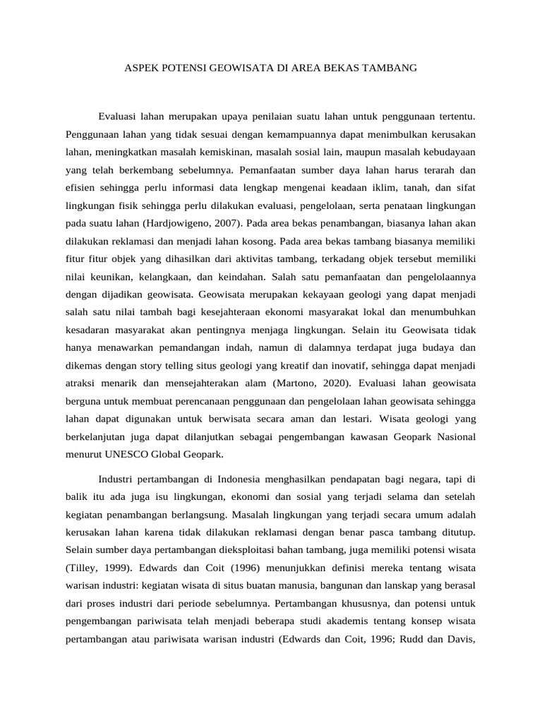 Potensi Geowisata di Bekas Tambang | PDF | Sains & Matematika