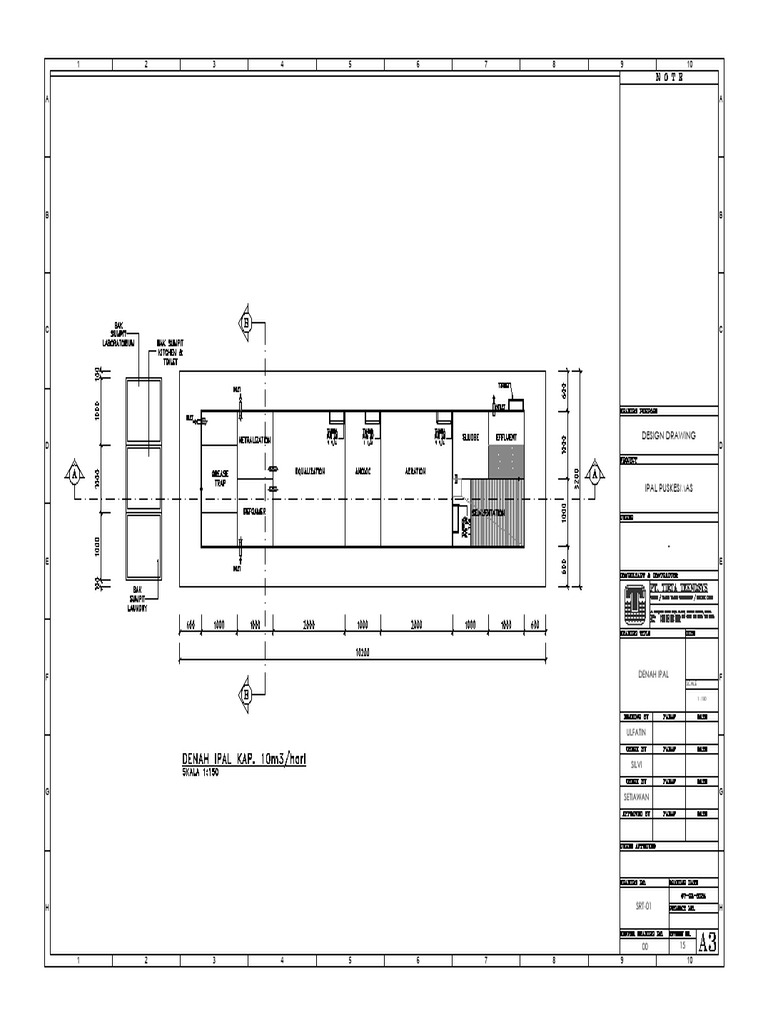 IPAL Puskesmas Design Drawings | PDF